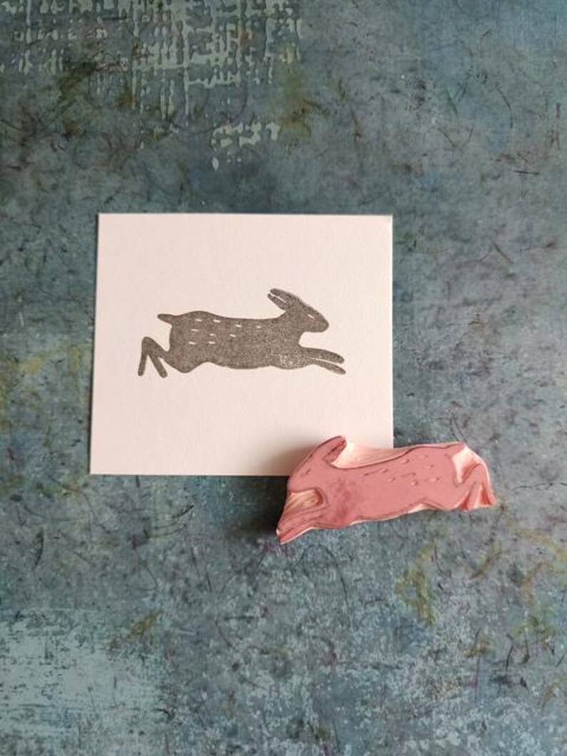 Rabbit Stamp for Craft Lovers, Hare Stamp for Artistic Easter Cards ...