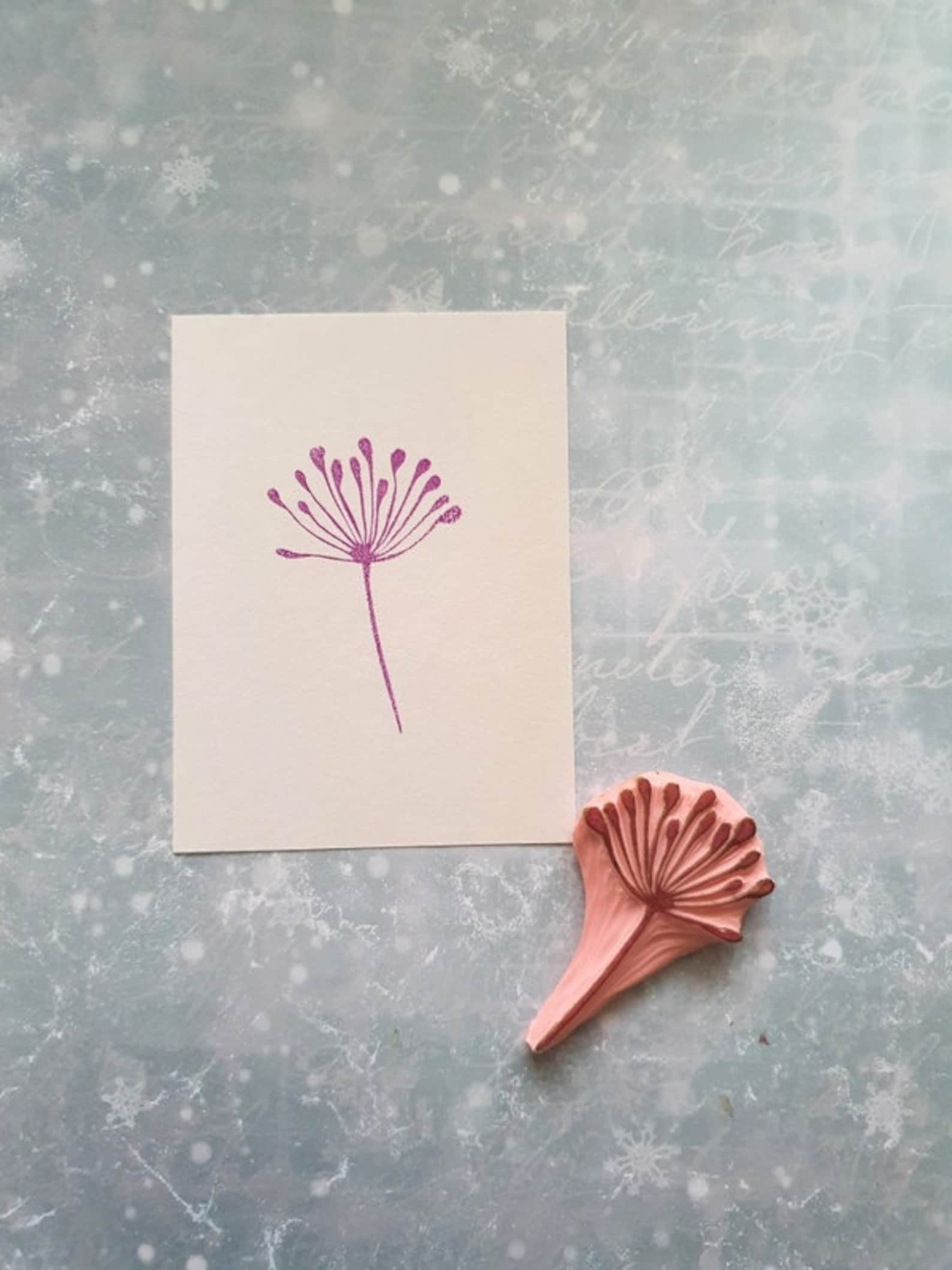 Dandelion Rubber Stamp for Art Journaling Cardmaking Plant - Etsy