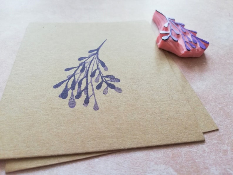 Mistletoe rubber stamp for Christmas card seasonal greeting | Etsy