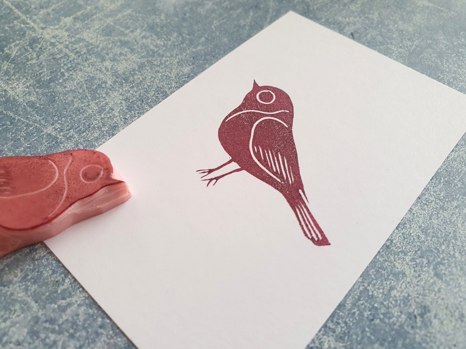 Bird Rubber Stamp for Art Journal, Wild Animal Stamp for Scrapbooking ...