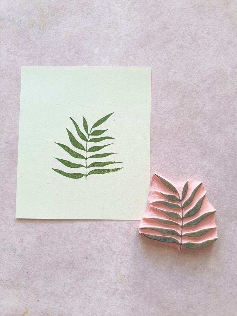 Leaf rubber stamp fall leaves stamp for cardmaking wild | Etsy