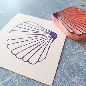 Seashell Rubber Stamp for Scrapbooking, Hand Carved Bullet Journal ...