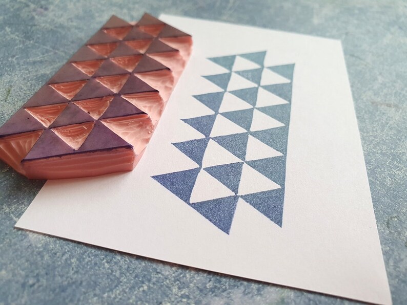 Triangles Rubber Stamp for Art Journal, Texture Background Stamp ...