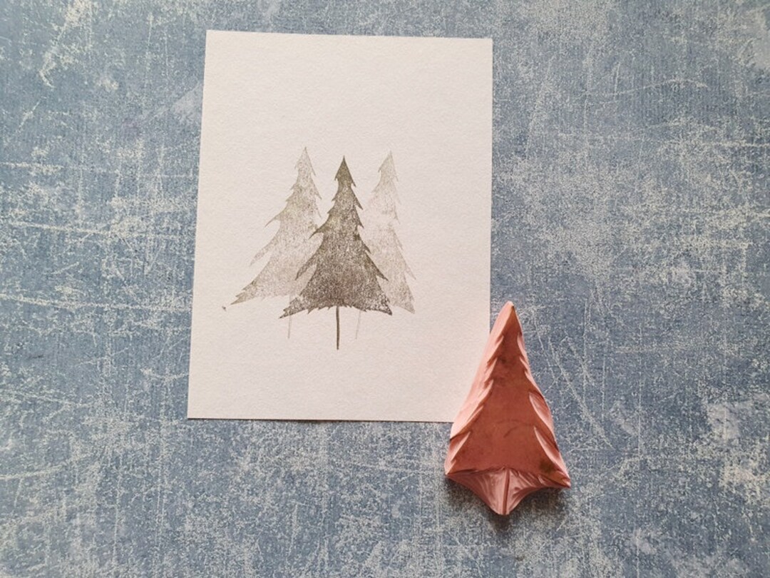 Tree Rubber Stamp for Handmade Christmas Cards, Winter Wonderland ...
