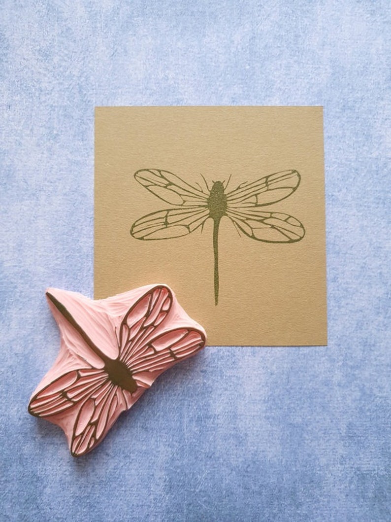 Dragonfly Rubber Stamp for Cardmaking Vintage Bug for - Etsy