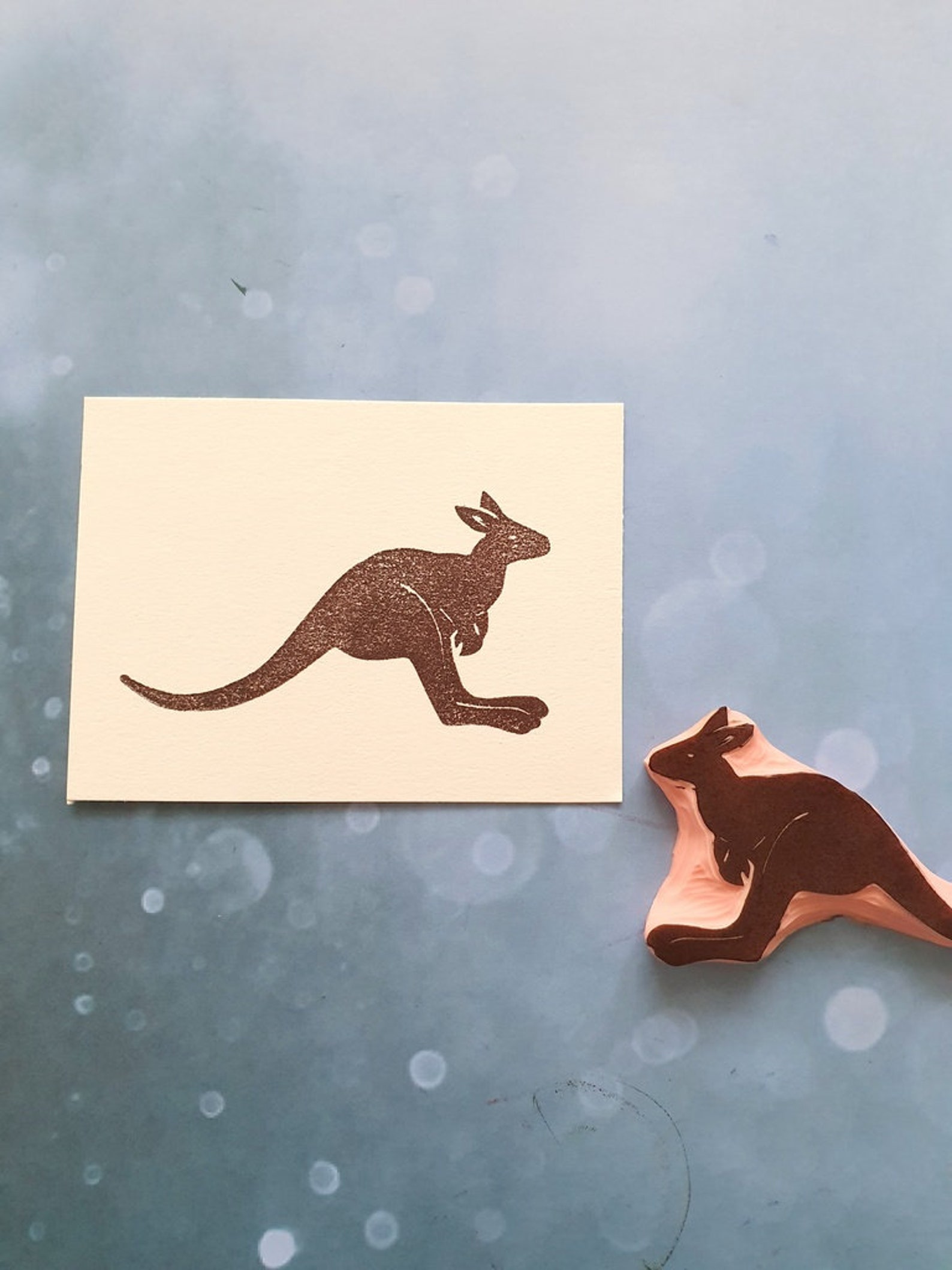 Kangaroo Rubber Stamp for Travelers Journal, Australian Animal Stamp ...