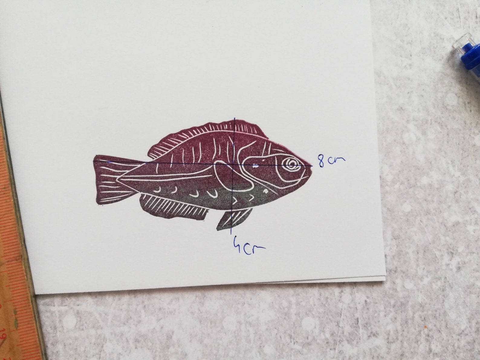 Fish Rubber Stamp, Sea Life Stamp for Journals, Gift for Dad, Grandpa ...