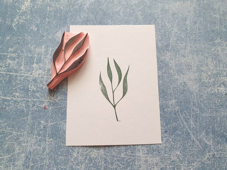 Leaf Rubber Stamp for Cardmaking, Handmade Ephemera, Papercut Leaf ...