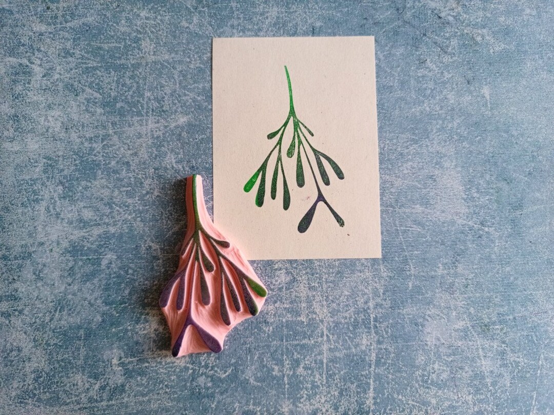 Big Mistletoe Rubber Stamp for December Daily Journal Holly - Etsy