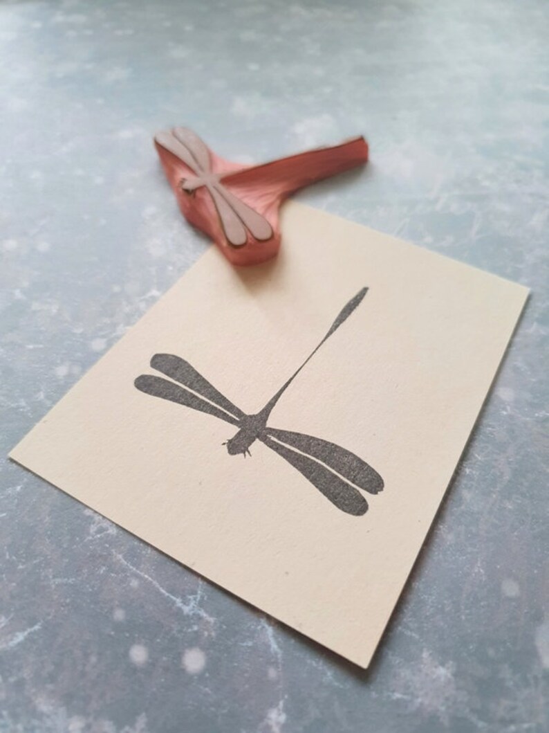 Dragonfly Rubber Stamp for Cardmaking Bug Stamp for Bullet | Etsy