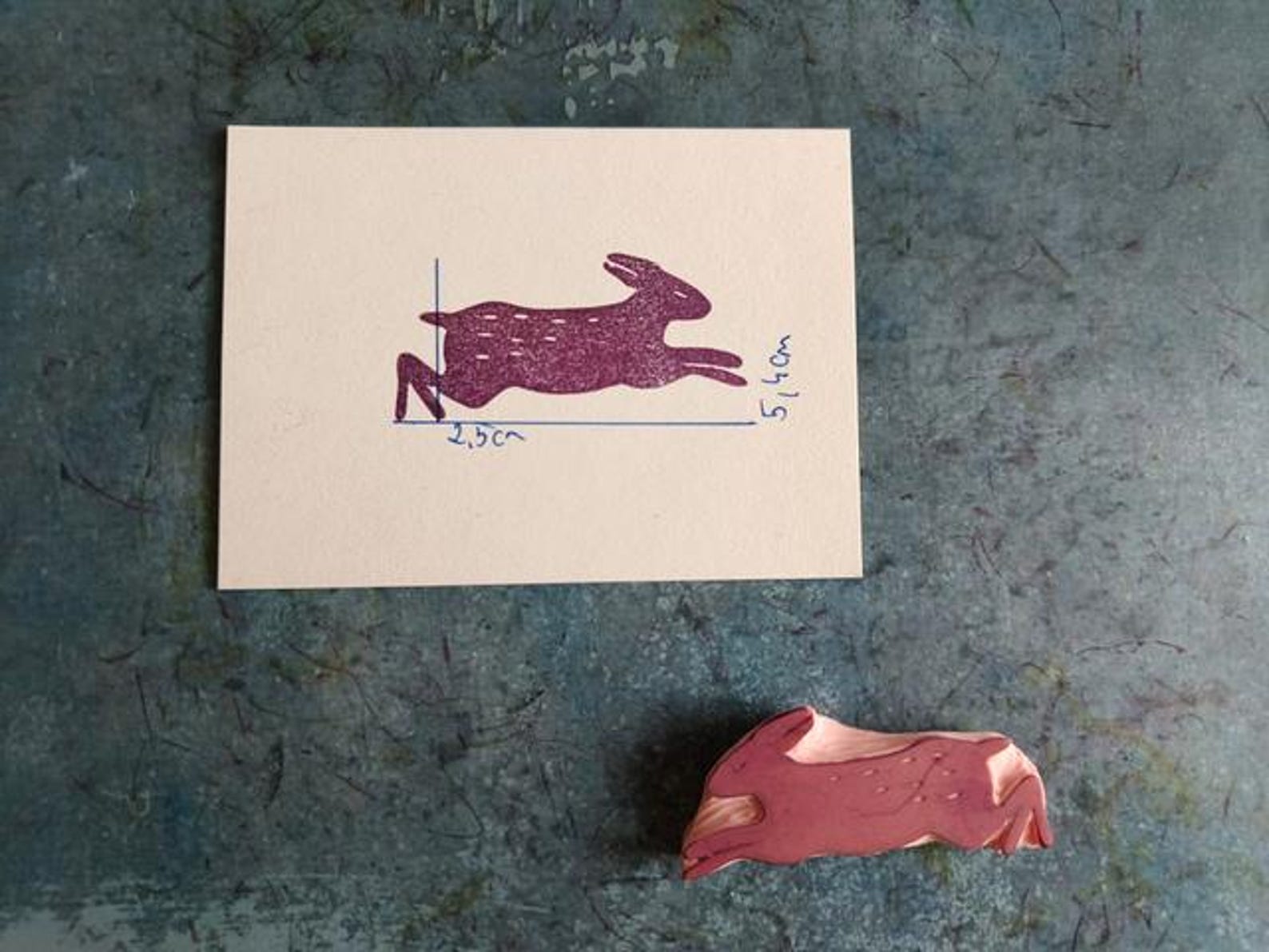 Rabbit Stamp for Craft Lovers, Hare Stamp for Artistic Easter Cards ...
