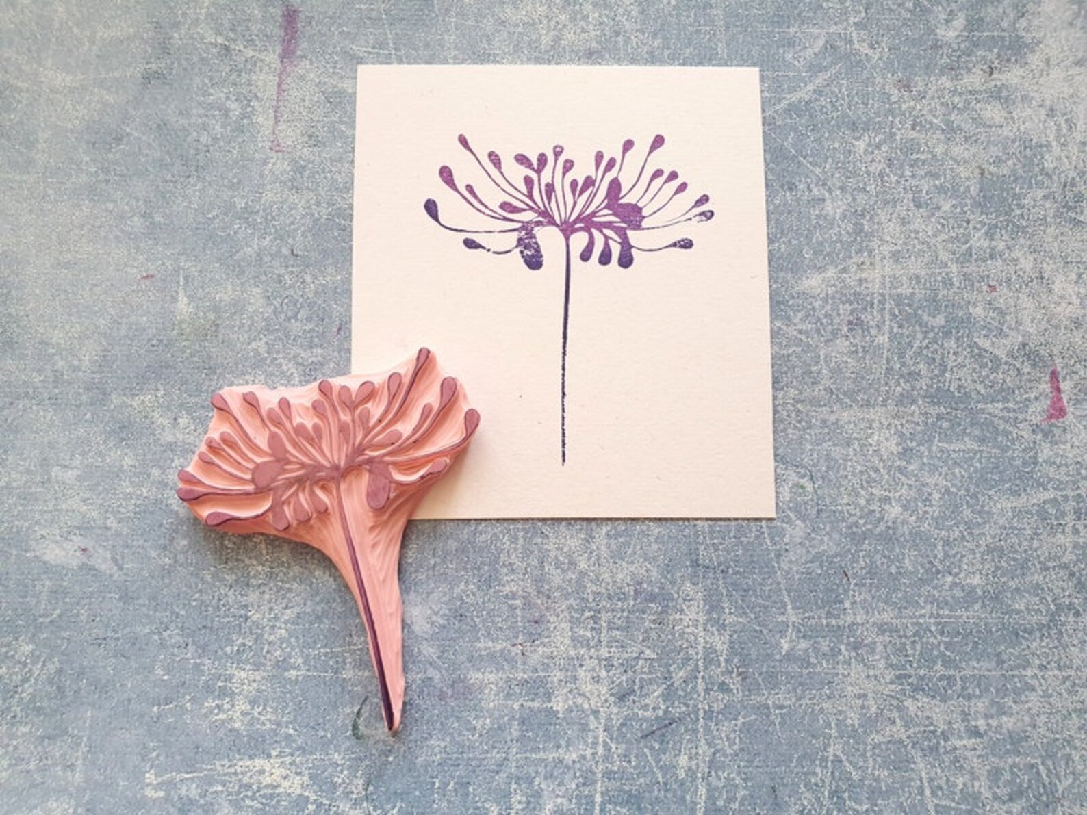 Japanese Lily Rubber Stamp for Handmade Cards, Asian Flower Stamp, Wild ...