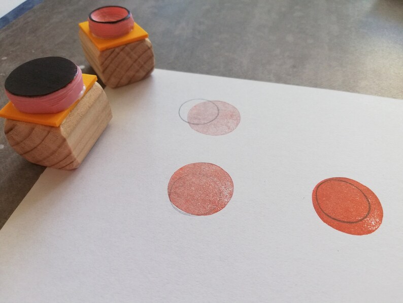 Wheels rubber stamp set of two geometric rubber stamp | Etsy