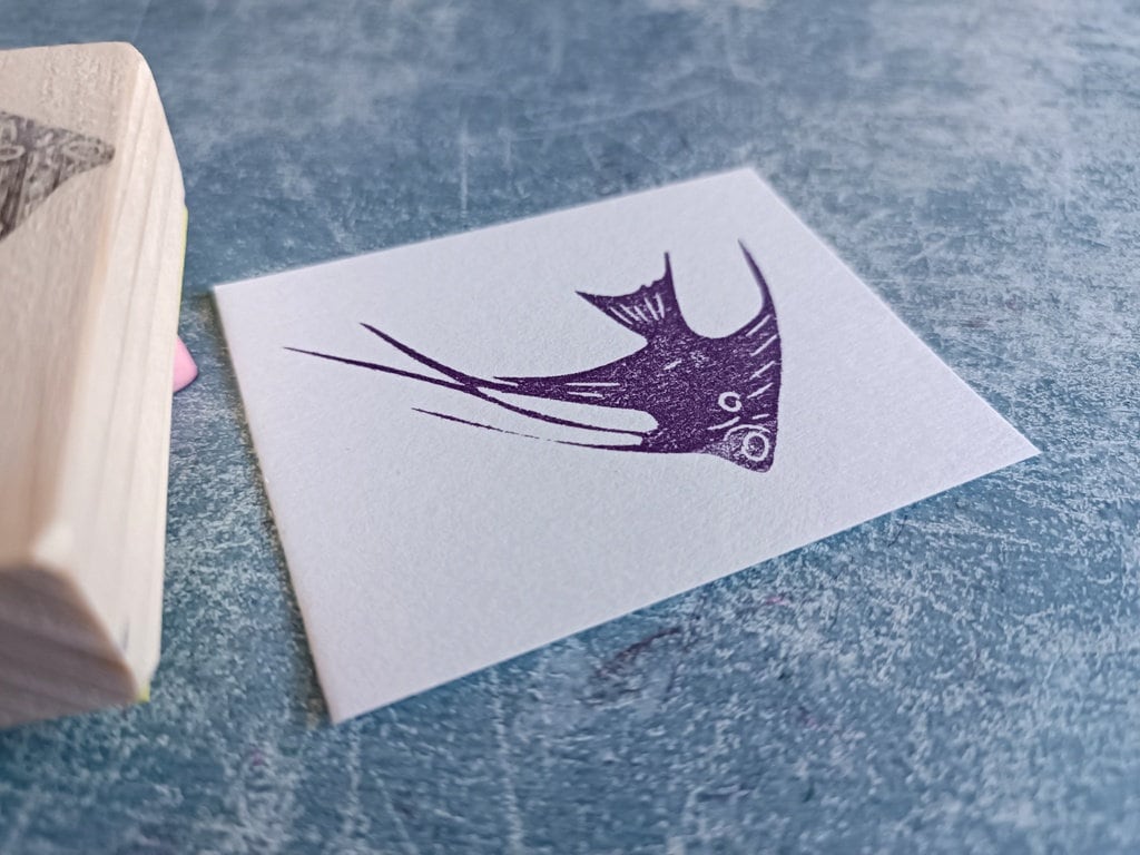 Fish Stamp for Fabric Pattern, Aquarium Rubber Stamp for Stationery ...