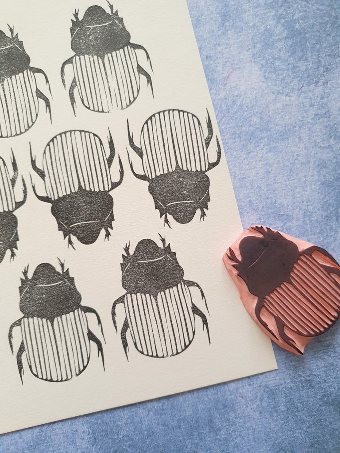 Beetle rubber stamp for scrapbooking stag beetle stamp for | Etsy