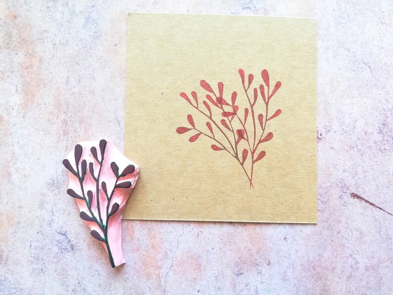 Mistletoe rubber stamp for Christmas card seasonal greeting | Etsy