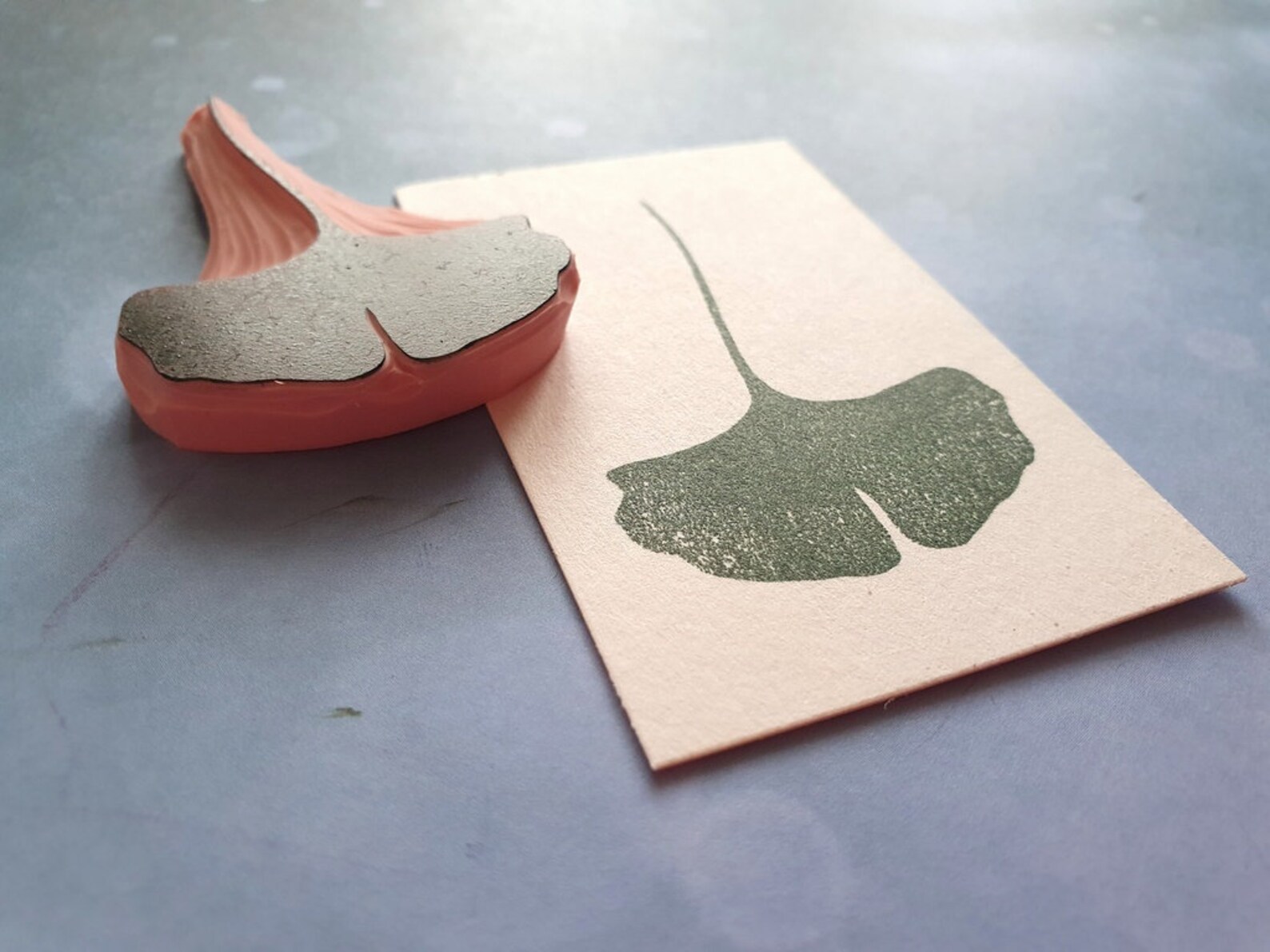 Ginkgo Leaf Rubber Stamp for Daily Journal, Impression Obsesion Cards ...