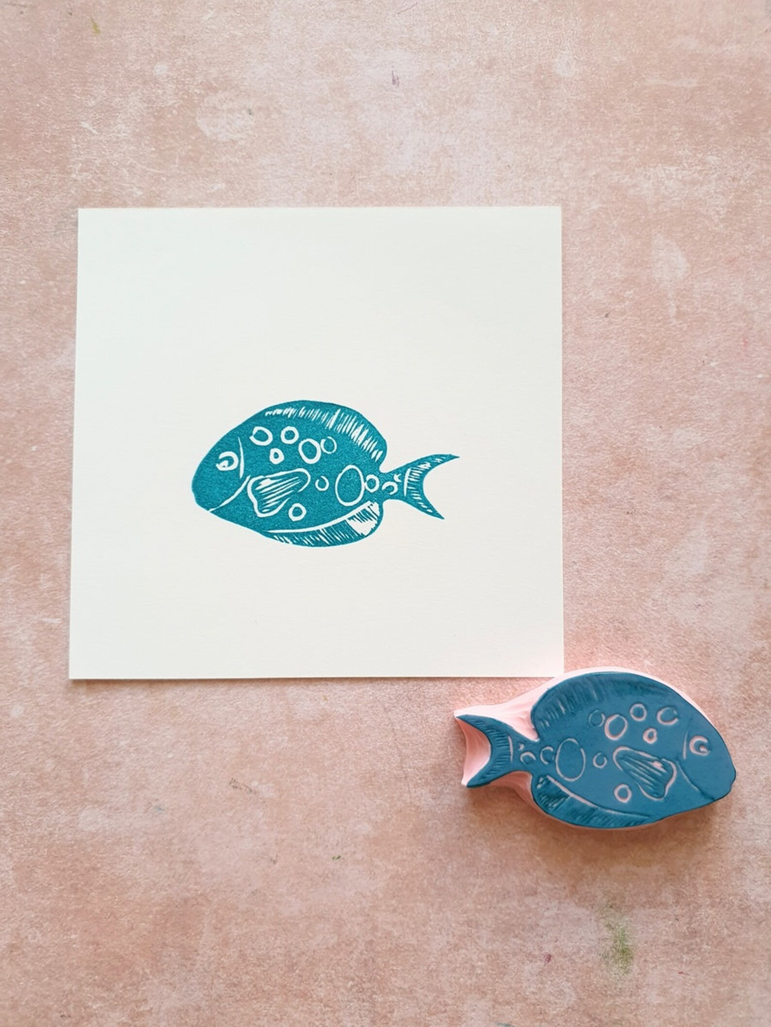 Fish Rubber Stamp for Daily Planner Animal Stamp for Kids | Etsy