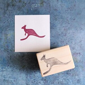 Kangaroo Rubber Stamp for Snail Mail Lovers, Jumping Kangaroo Stamp for ...