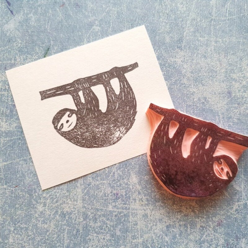 Sloth Rubber Stamp - Etsy