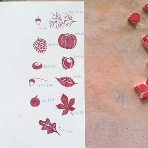 Autumn Rubber Stamp Set of 11 For, Fall Bullet Journal Decor, Waldorf ...