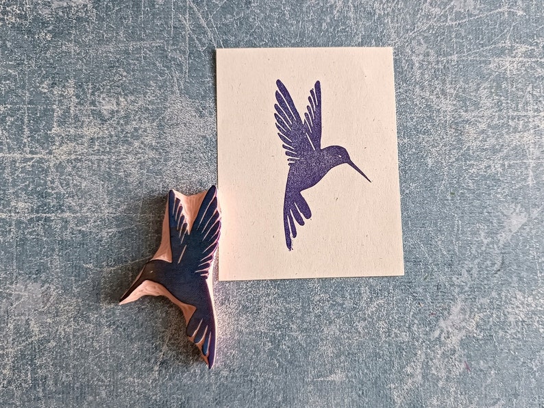 Humming Bird Rubber Stamp for Journal, Exotic Bird Stamp for ...