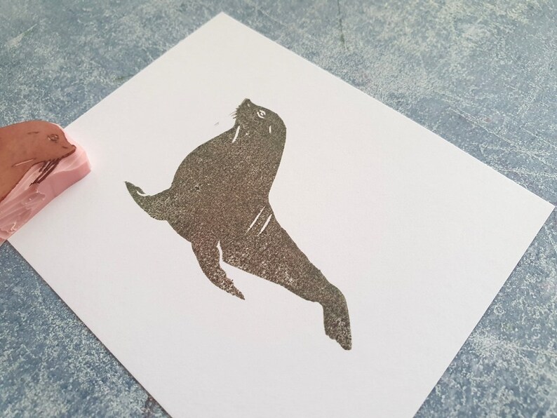 Greenland Seal Rubber Stamp Ocean Animal Print - Etsy