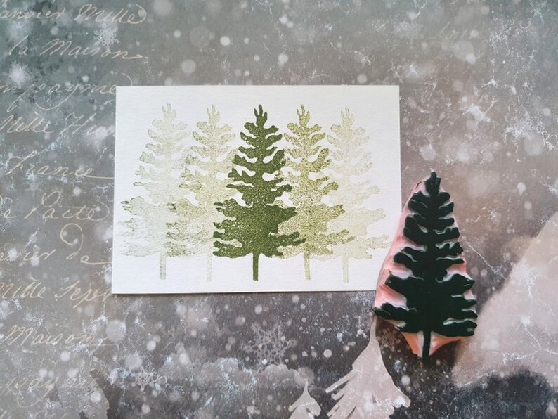 Tree Rubber Stamp Fo Christmas Wishes, December Daily Journaling Stamp ...