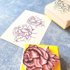 Rose Rubber Stamp Set of 2 for Elegant Wedding Ceremony, Victorian ...