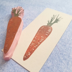 Carrot Rubber Stamp for Printing on Fabric Bags Garden | Etsy