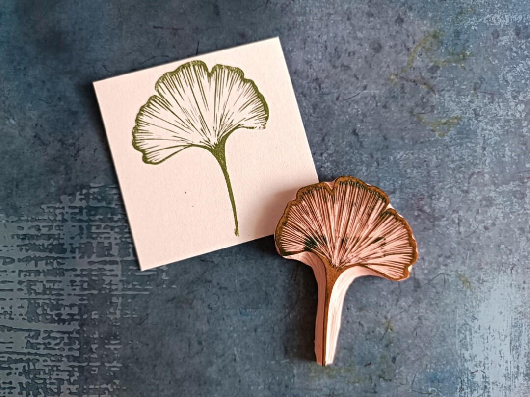 Ginkgo Leaf Rubber Stamp, Artistic Leaf Stamp for Bullet Journal ...