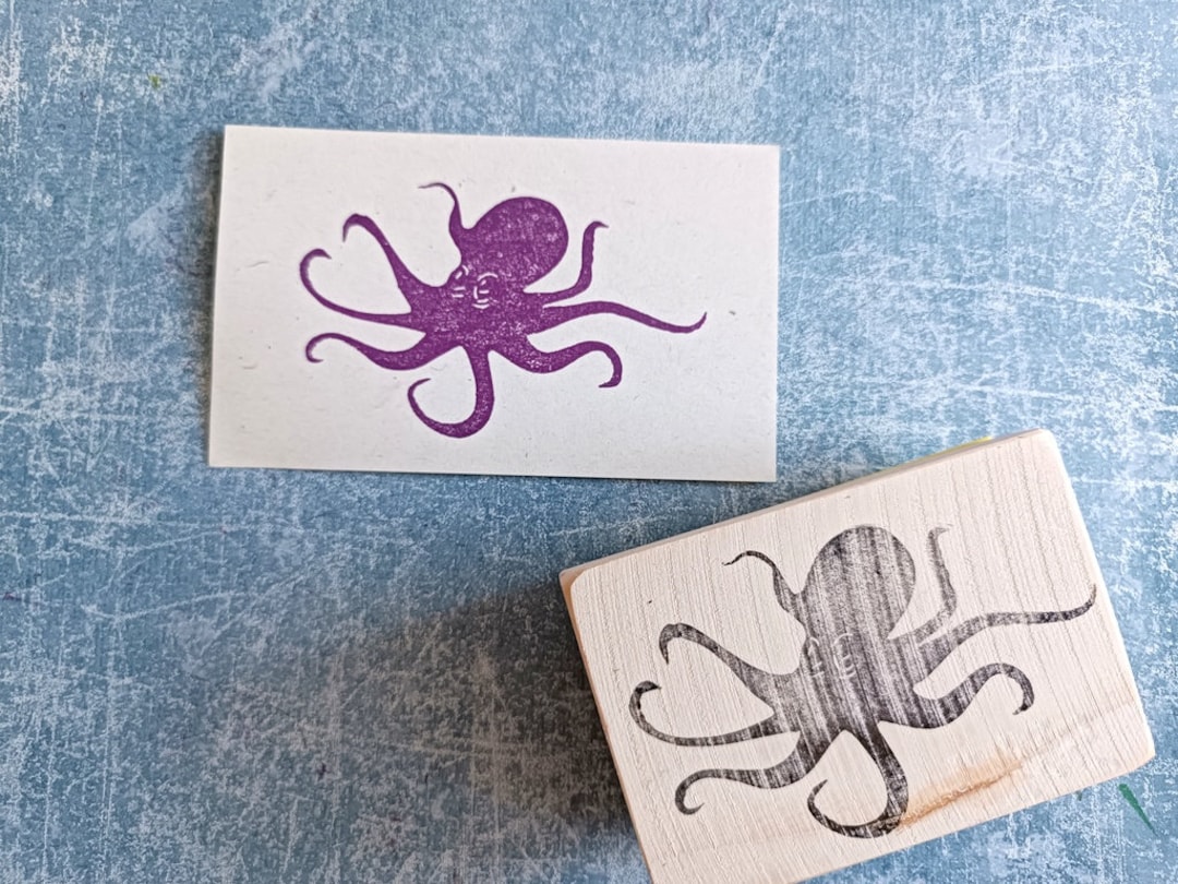 Octopus Rubber Stamp for Scrapbooking, Ocean Animal Stamp for Bullet ...