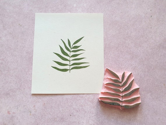 Leaf rubber stamp fall leaves stamp for cardmaking wild | Etsy