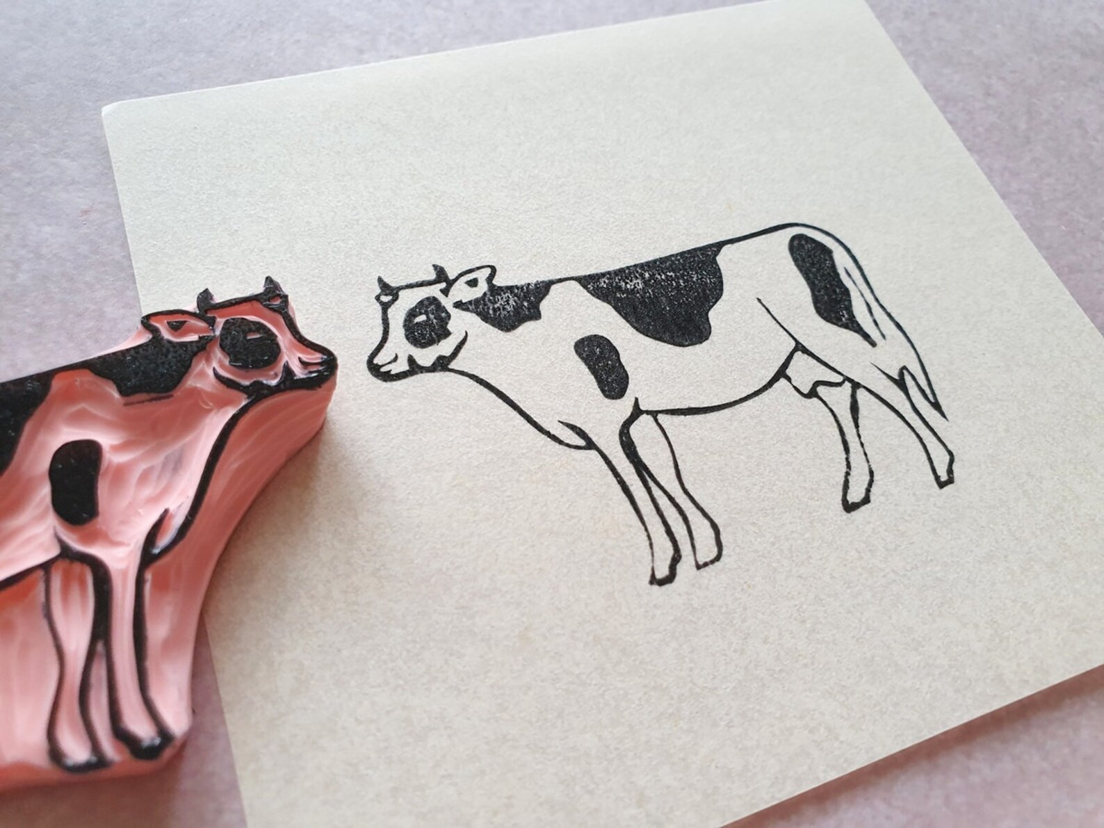 Cow Rubber Stamp for Scrapbooking Farm Animal Stamp for Fresh - Etsy