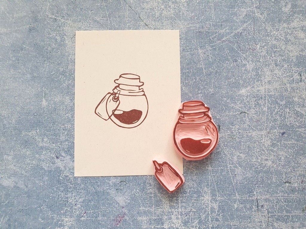 Poison Bottle Rubber Stamp Set, Spooky Stamp for Bullet Journal ...