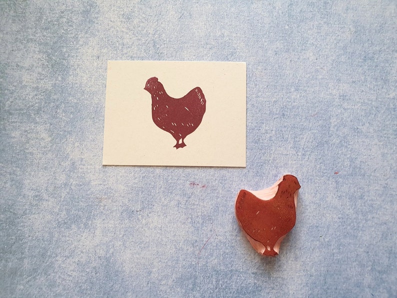 Chicken Rubber Stamp for Scrapbooking Farm Animal Stamp for - Etsy