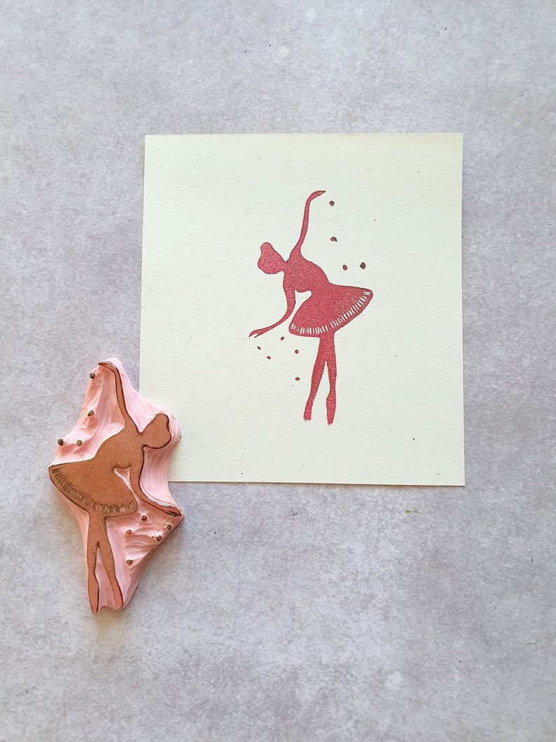 Ballerina rubber stamp dancer stamp for birthday girl kids | Etsy