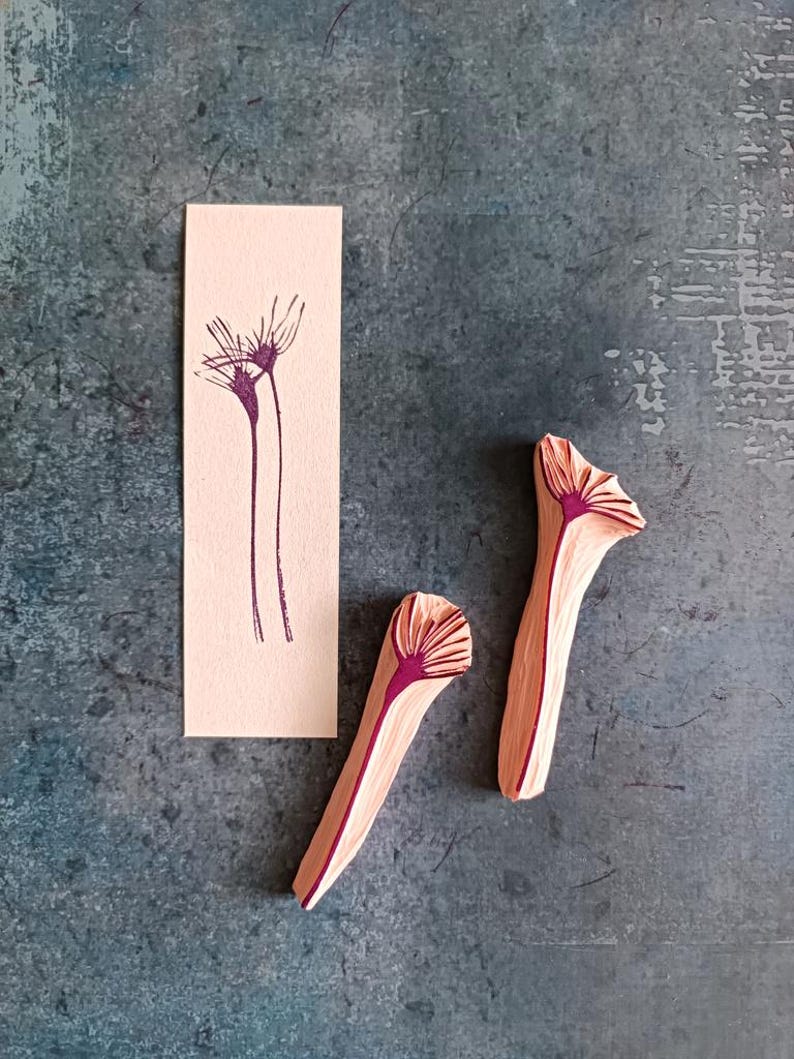 Rustic Flower Rubber Stamp Set for Scrapbooking, Vintahe Floral Stamp ...