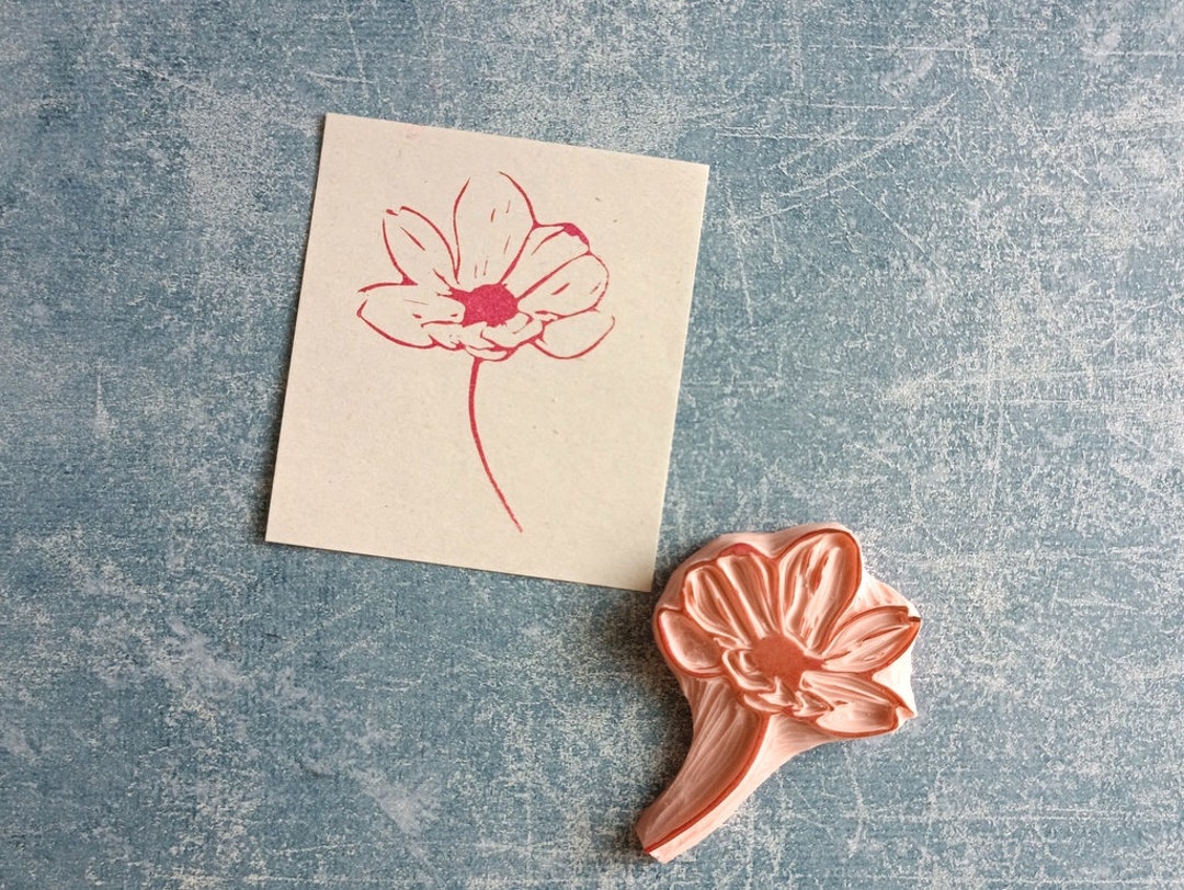 Wild Flower Rubber Stamp for Cardmaking, Scrapbooking Blossom Stamp ...