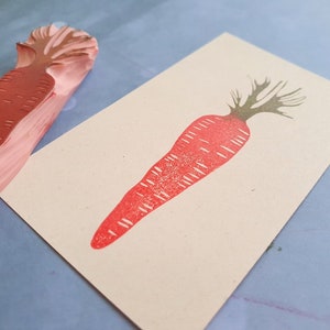 Carrot Rubber Stamp for Printing on Fabric Bags Garden | Etsy
