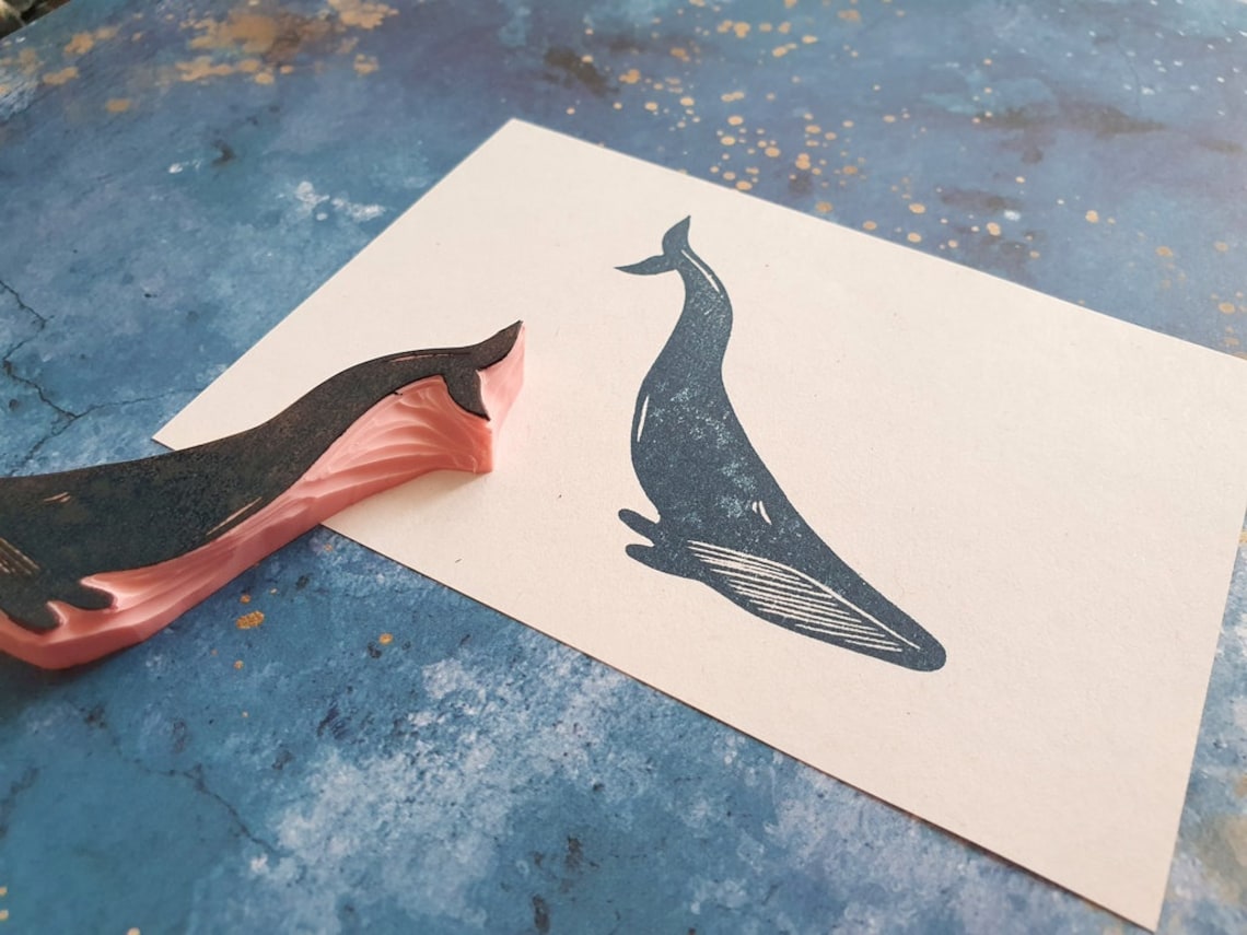 Whale Rubber Stamp for Cardmaking, Ocean Animal Stamp for Scrapbooking ...