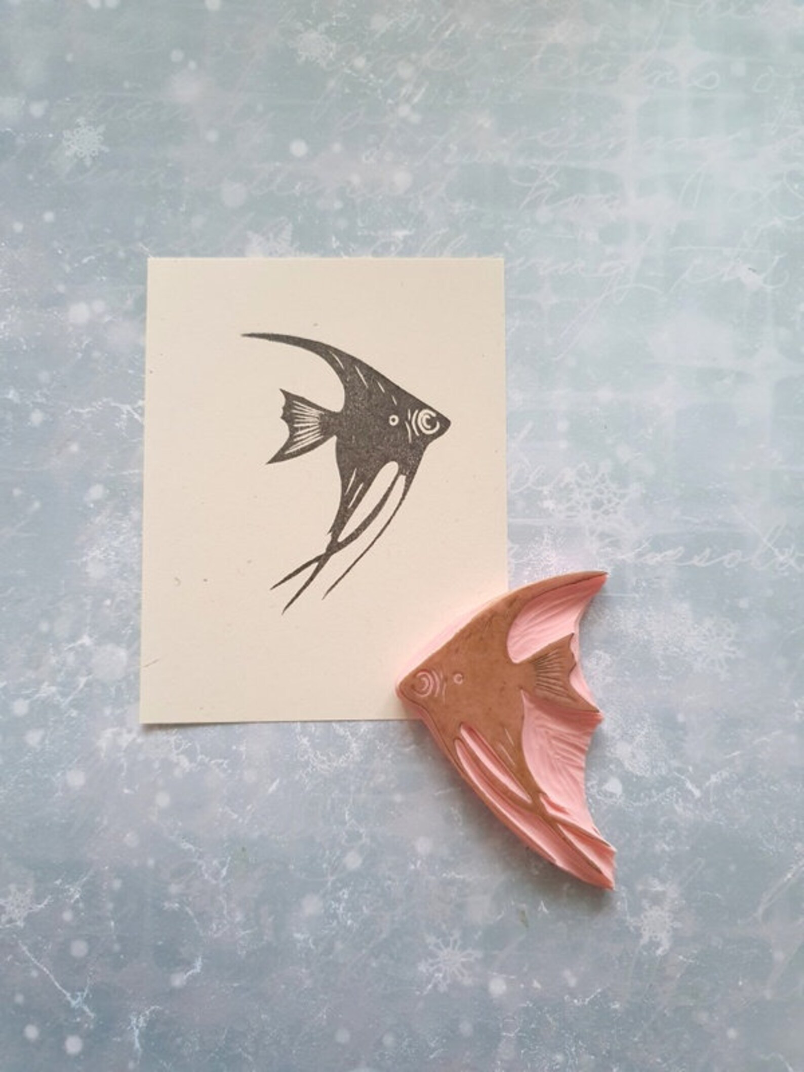 Fish Stamp for Fabric Pattern Aquarium Rubber Stamp for - Etsy