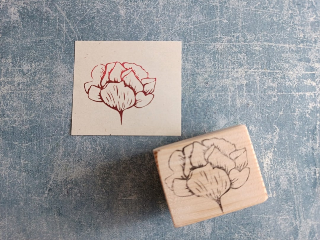 Peony Rubber Stamp for Art Journaling, Rose Petals Stamp, Botanical ...