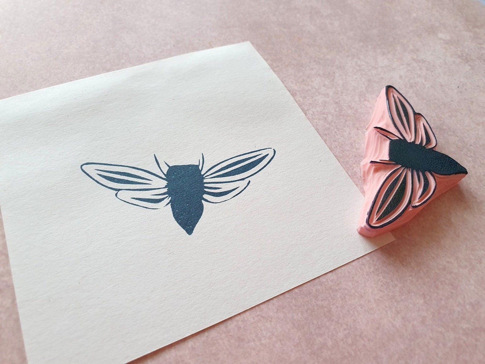 Moth Rubber Stamp for Daily Journal Wild Monarch Print - Etsy