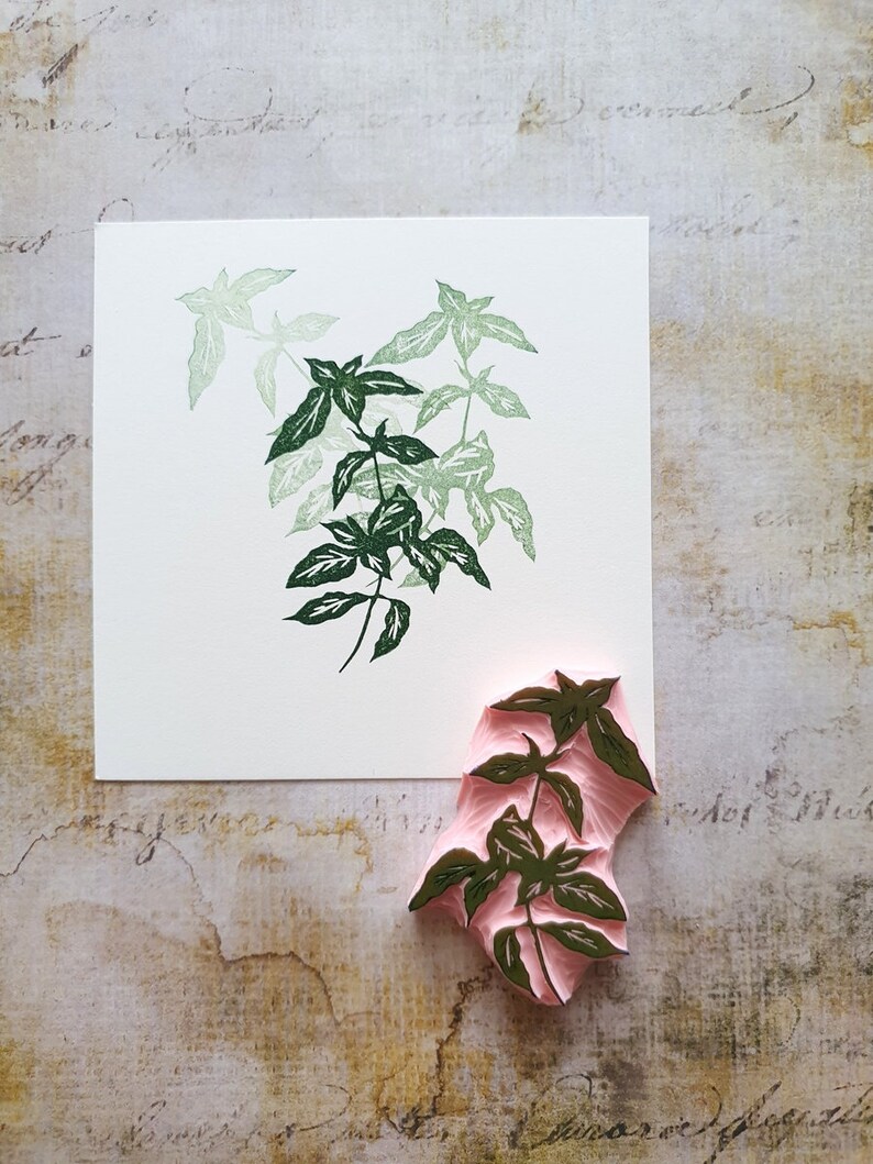 Basil rubber stamp for scrapbooking herb stamp for recipe | Etsy