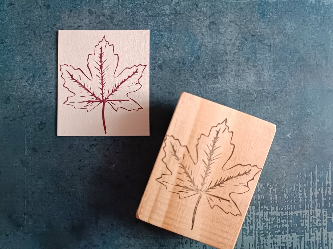 Leaf Rubber Stamp, Maple Tree Stamp, Fall Journal Insert, Traveler ...