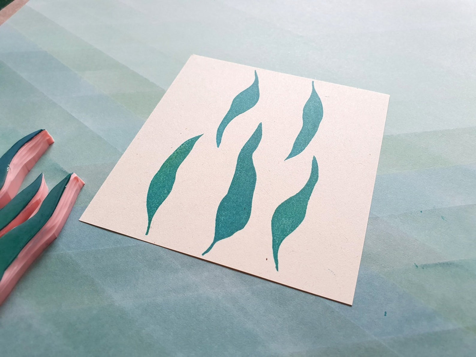 Leafs Rubber Stamp Set of 3, Leaves Stamps for Scrapbooking, Botanical ...