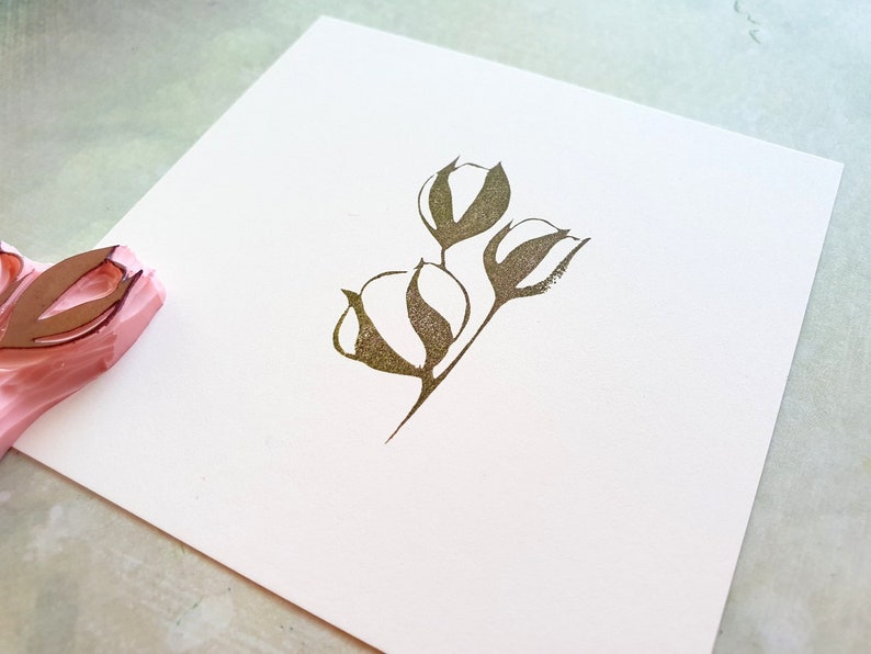 Cotton rubber stamp for printing on fabric Organic stamp for | Etsy
