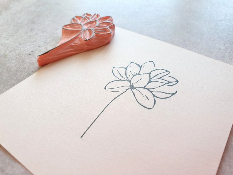 Flower Rubber Stamp for Cardmaking Orchid Stamp for - Etsy