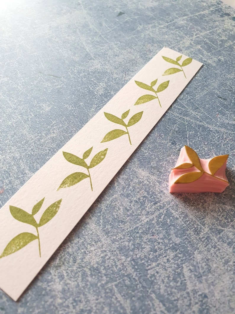 Green Tea Leaf Rubber Stamp Herbal Leave Stamp Bullet | Etsy